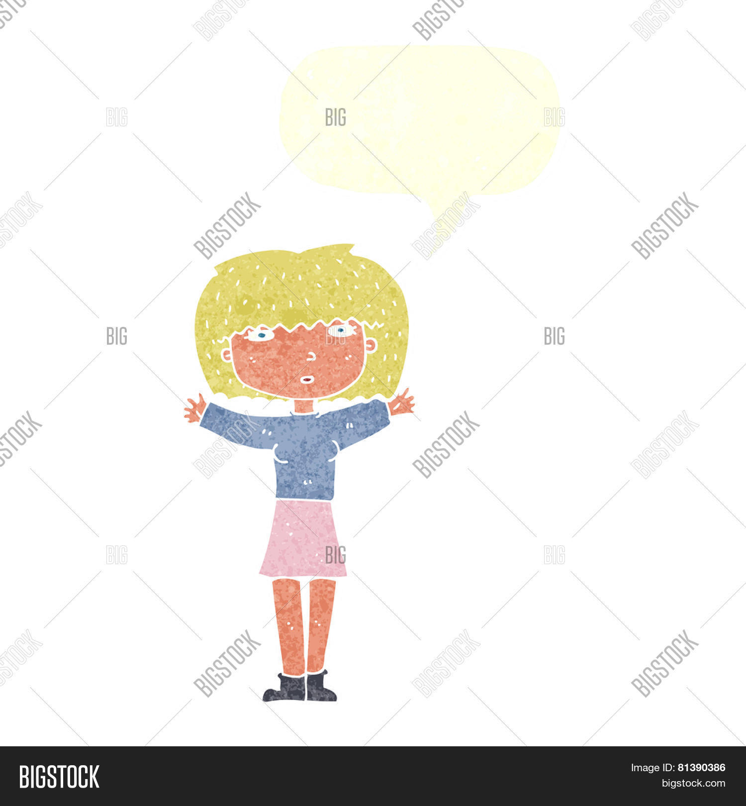 Cartoon Woman Raising Vector & Photo (Free Trial) | Bigstock