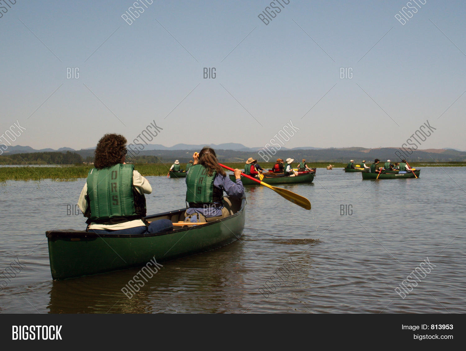 Canoers On Water Image & Photo (Free Trial) | Bigstock