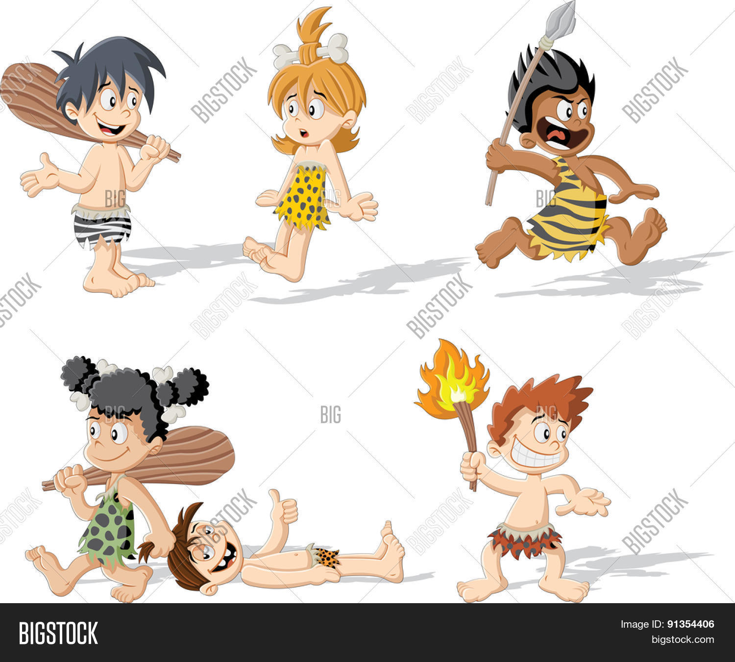 Croup Cartoon Caveman Vector & Photo (Free Trial) | Bigstock