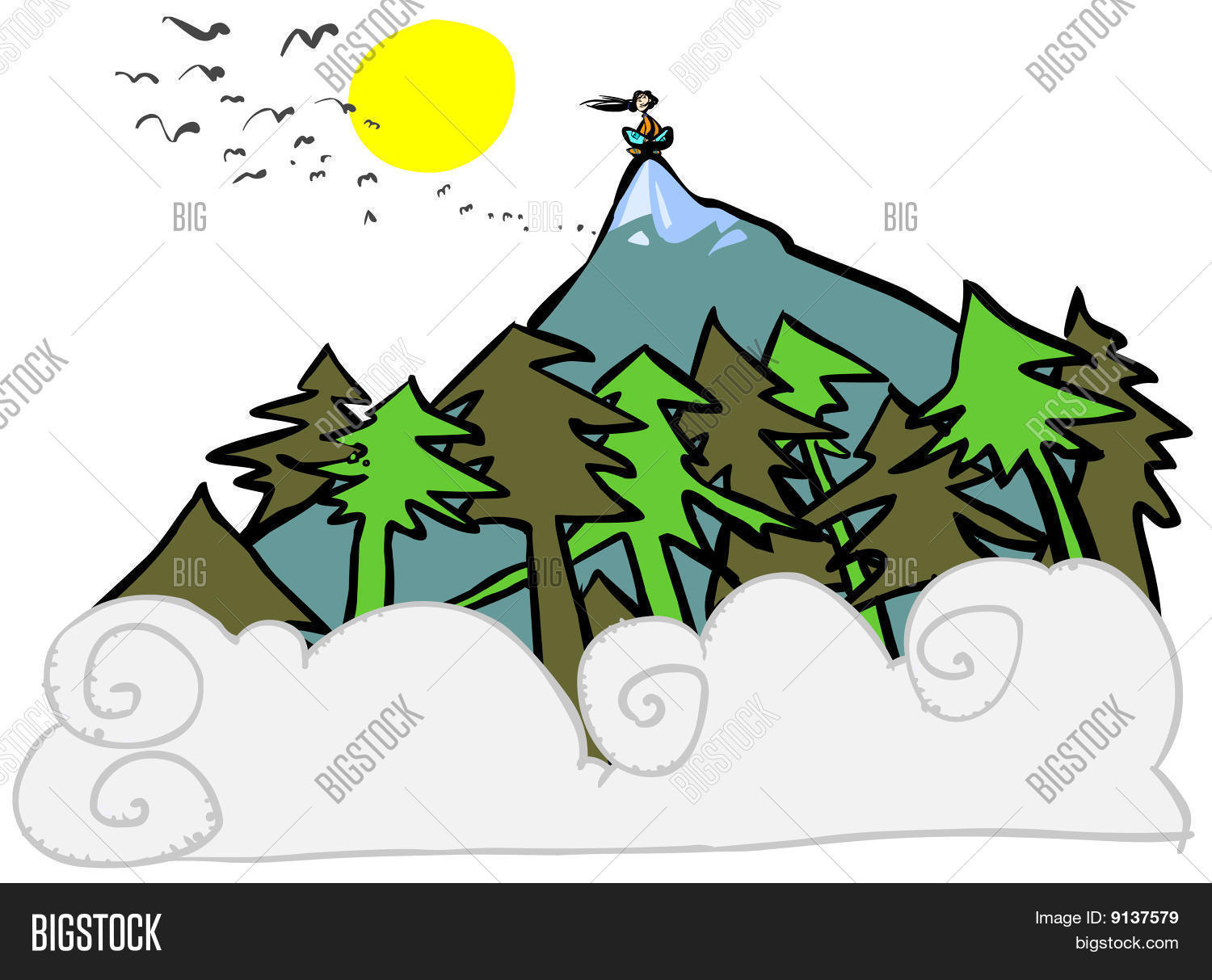 Cartoon Mountain Image & Photo (Free Trial) | Bigstock