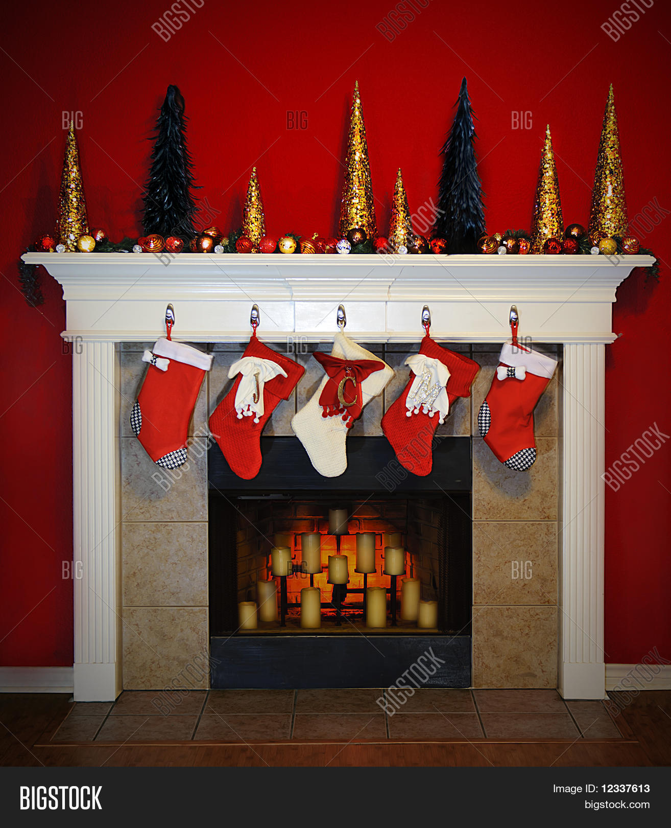 Christmas Fireplace Image & Photo (Free Trial) | Bigstock