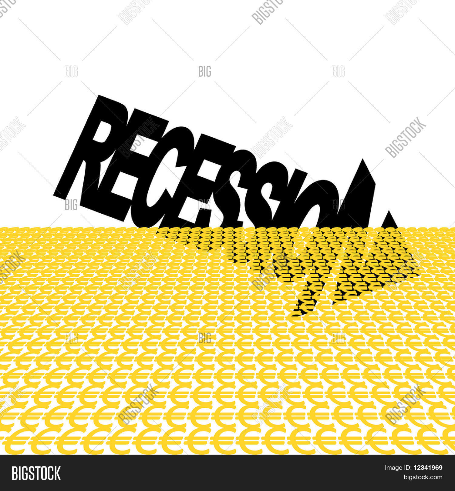 Recession Text Arrow Vector & Photo (Free Trial) | Bigstock