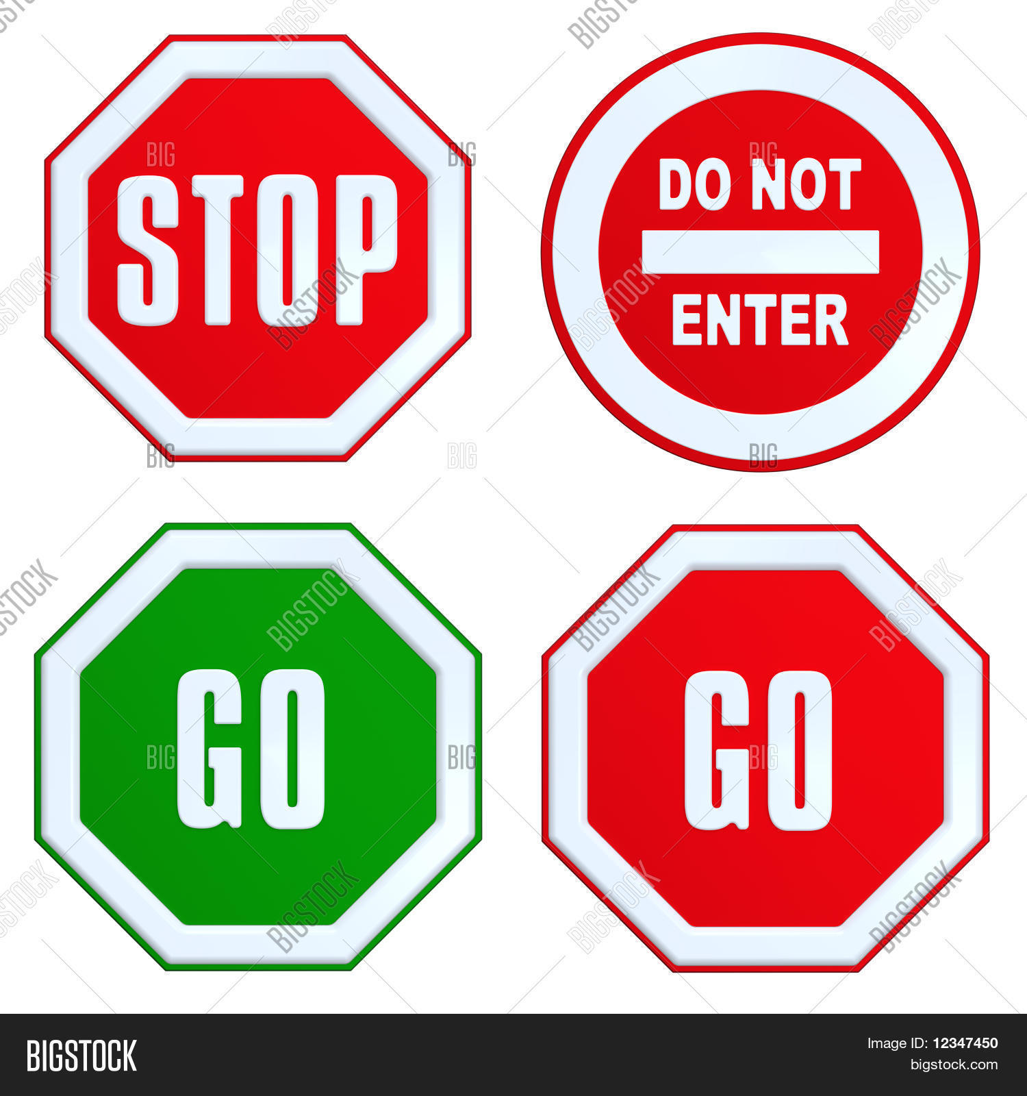 Set STOP, GO, DO NOT Image & Photo (Free Trial) | Bigstock