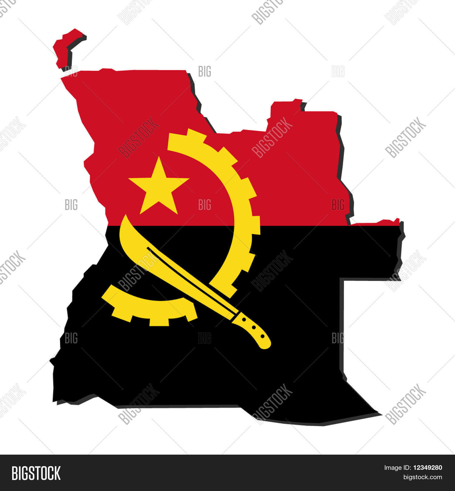 Angola Map Flag Vector & Photo (Free Trial) | Bigstock