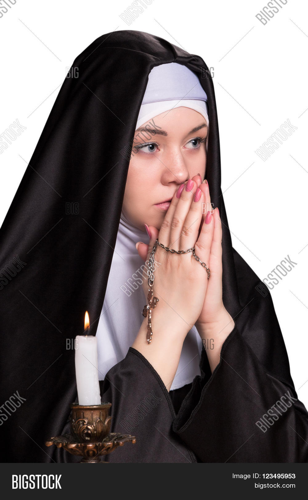 Portrait Nun Her Hands Image & Photo (Free Trial) | Bigstock