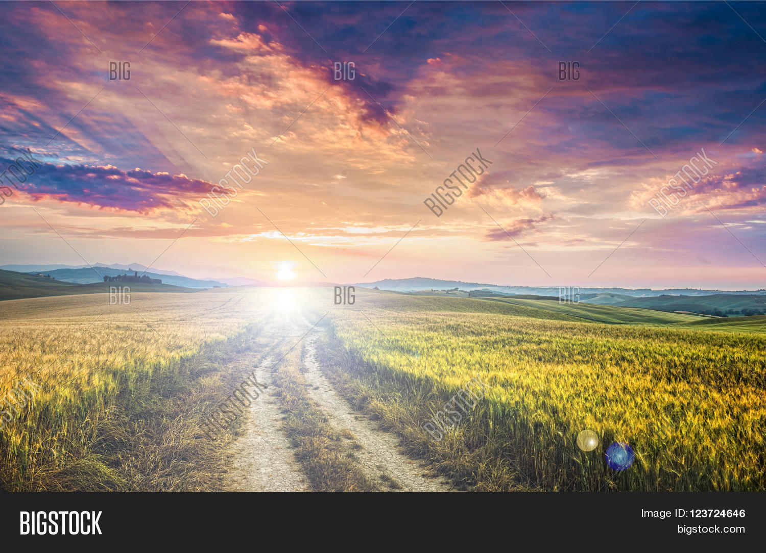 Sunset Over Dirt Road Image & Photo (Free Trial) | Bigstock
