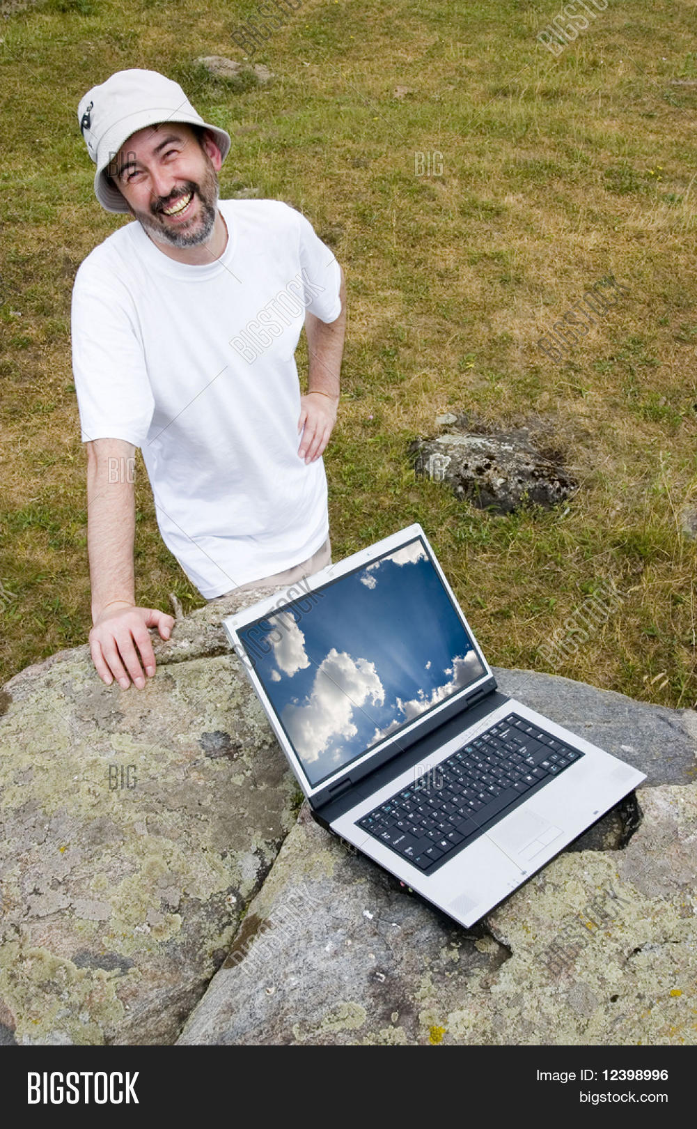Happy Man His Laptop Image & Photo (Free Trial) | Bigstock
