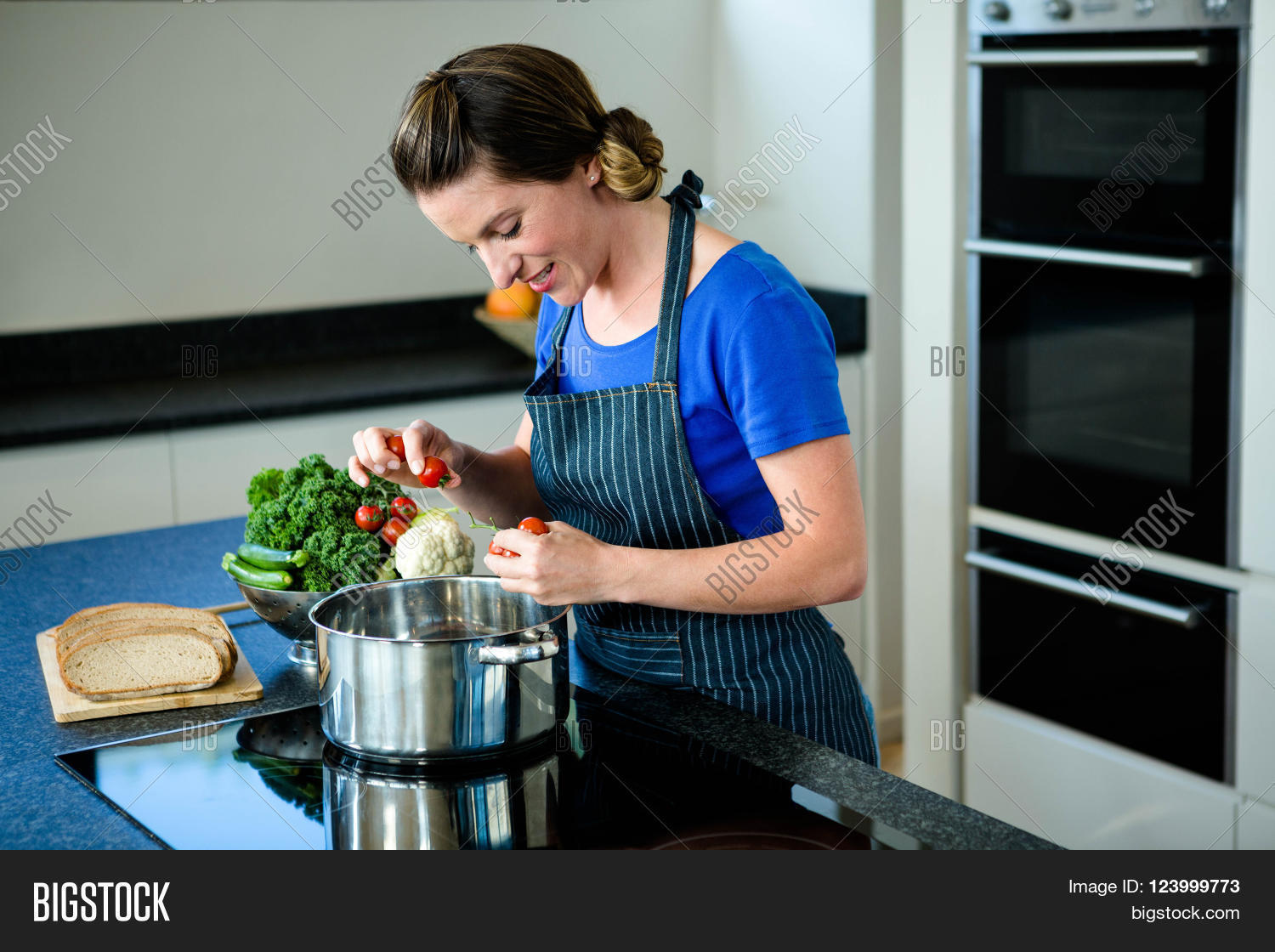 Smiling Woman Cooking Image & Photo (Free Trial) | Bigstock