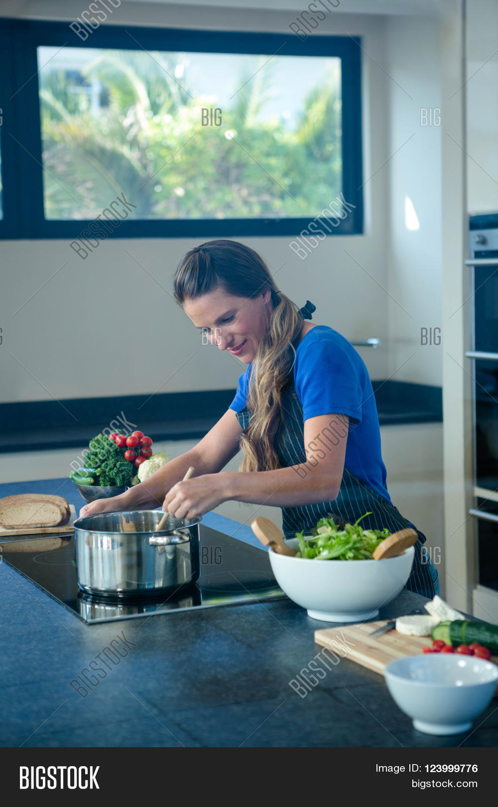 Smiling Woman Cooking Image & Photo (Free Trial) | Bigstock