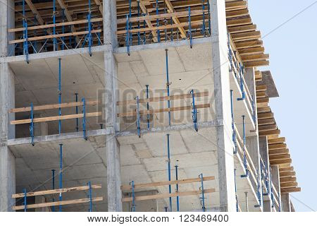 Monolithic frame construction of the building. The framework for the ...