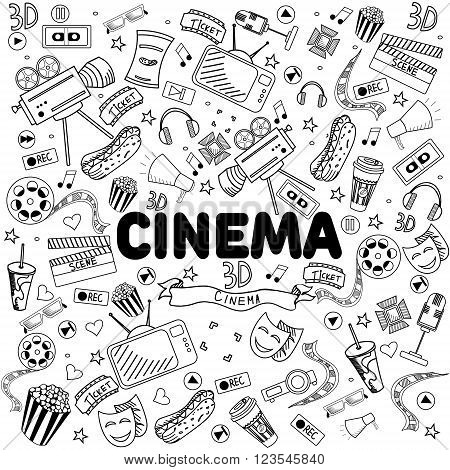 Cinema Coloring Book Vector & Photo (Free Trial) | Bigstock