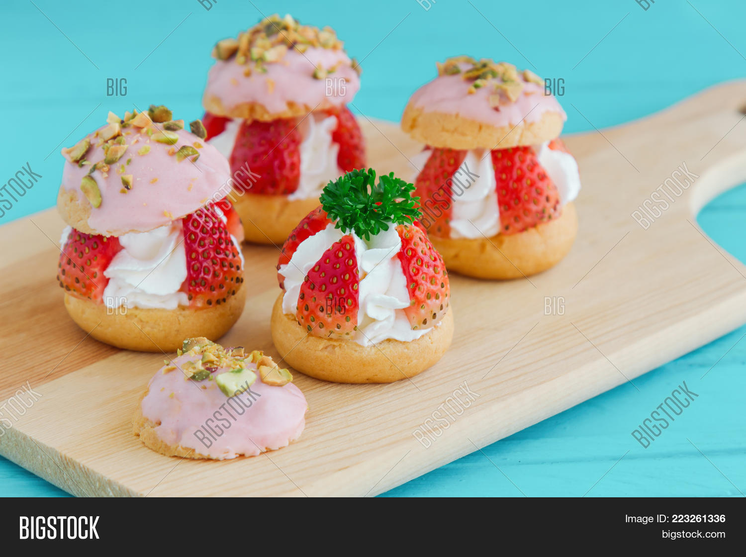 Strawberry Choux Cream Image & Photo (Free Trial) | Bigstock