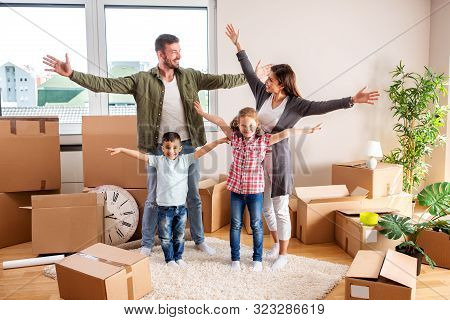 Happy Family Moving Image & Photo (Free Trial) | Bigstock