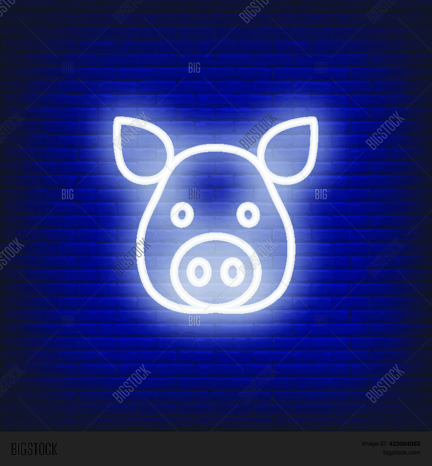 Neon Icon Pig Head. Vector & Photo (Free Trial) | Bigstock