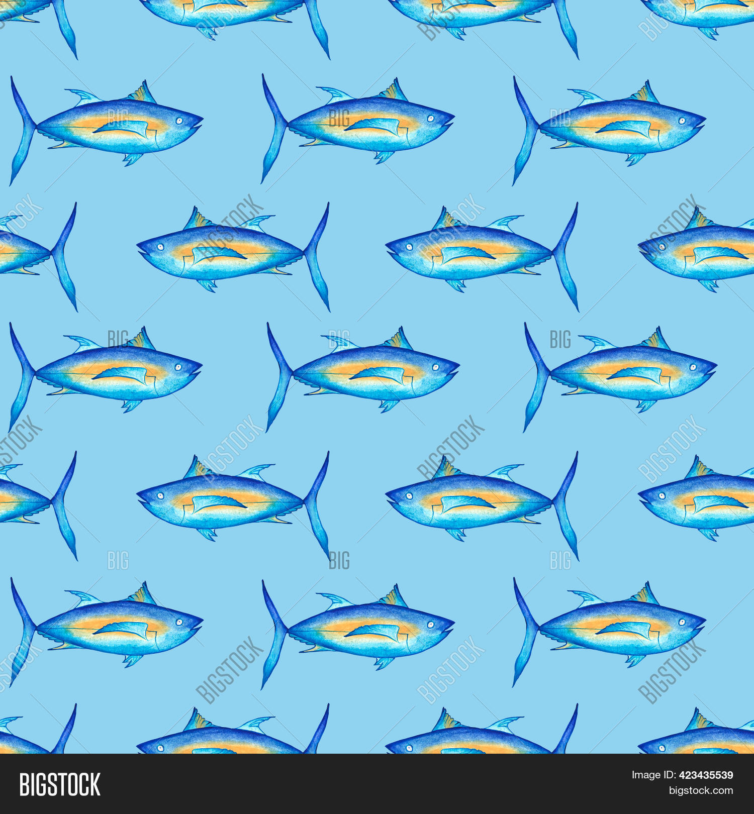 Blue Fish On Light Image & Photo (Free Trial) | Bigstock