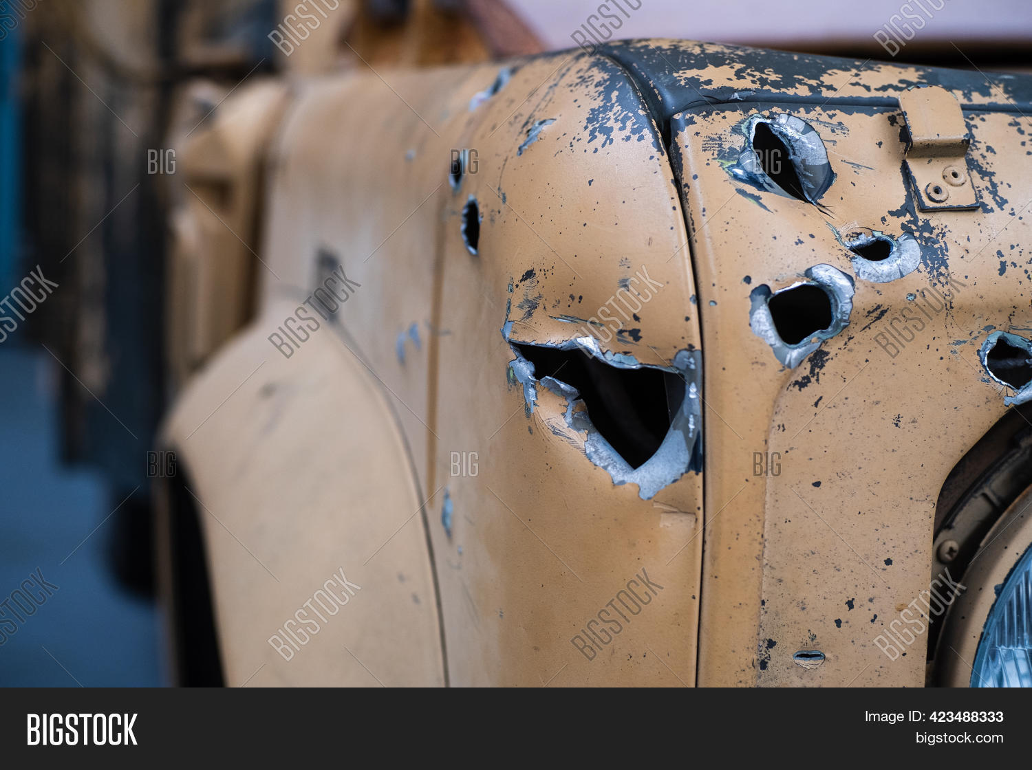 Bullet Shrapnel Holes Image & Photo (Free Trial) | Bigstock