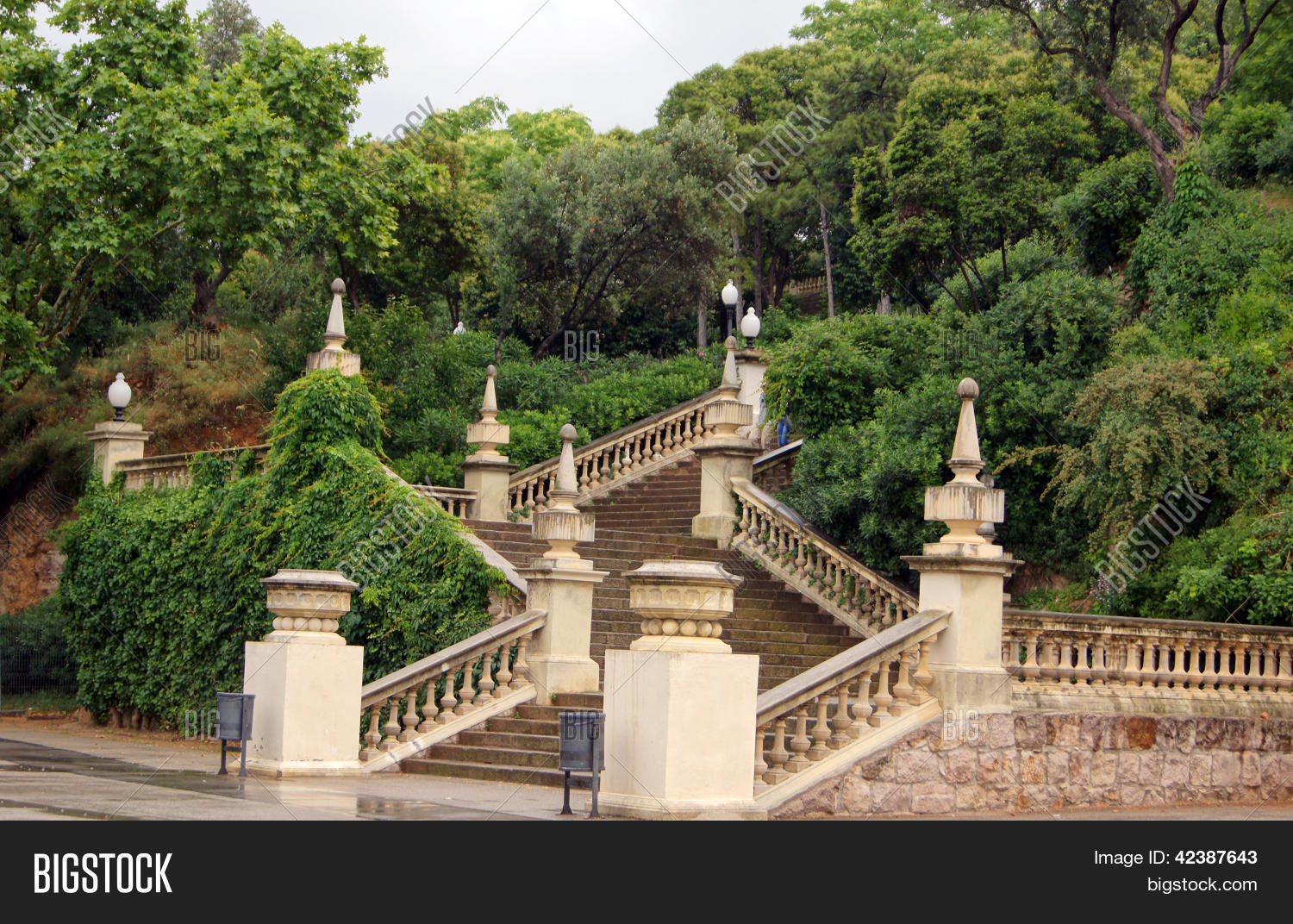 Barcelona:stairs Park Image & Photo (Free Trial) | Bigstock