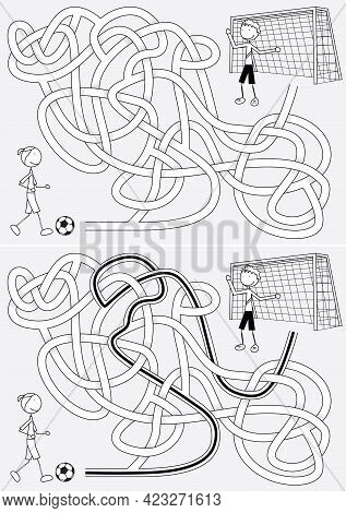 Soccer Maze Kids Vector & Photo (Free Trial) | Bigstock