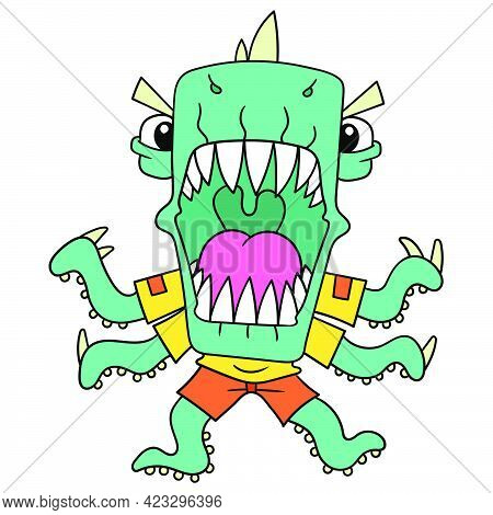 Fierce Monsters Sharp Vector & Photo (Free Trial) | Bigstock