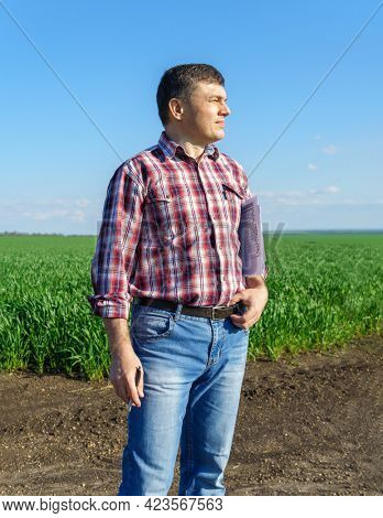 Man Farmer Poses Field Image & Photo (Free Trial) | Bigstock