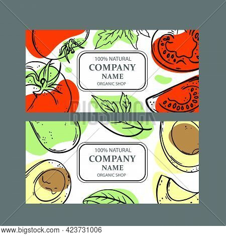 Tomato Avocado Labels Vector & Photo (Free Trial) | Bigstock