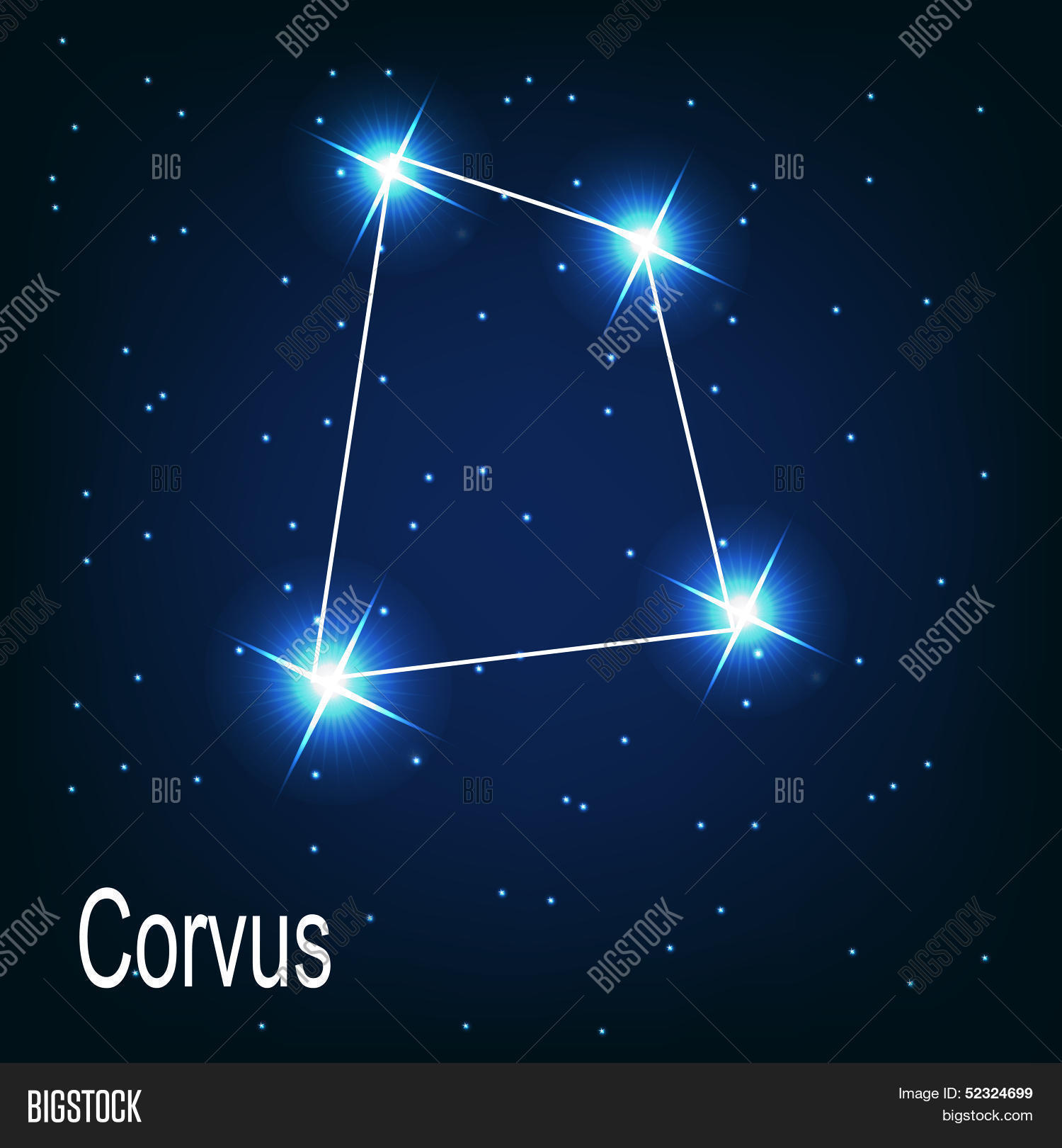 Constellation "Corvus Vector & Photo (Free Trial) | Bigstock