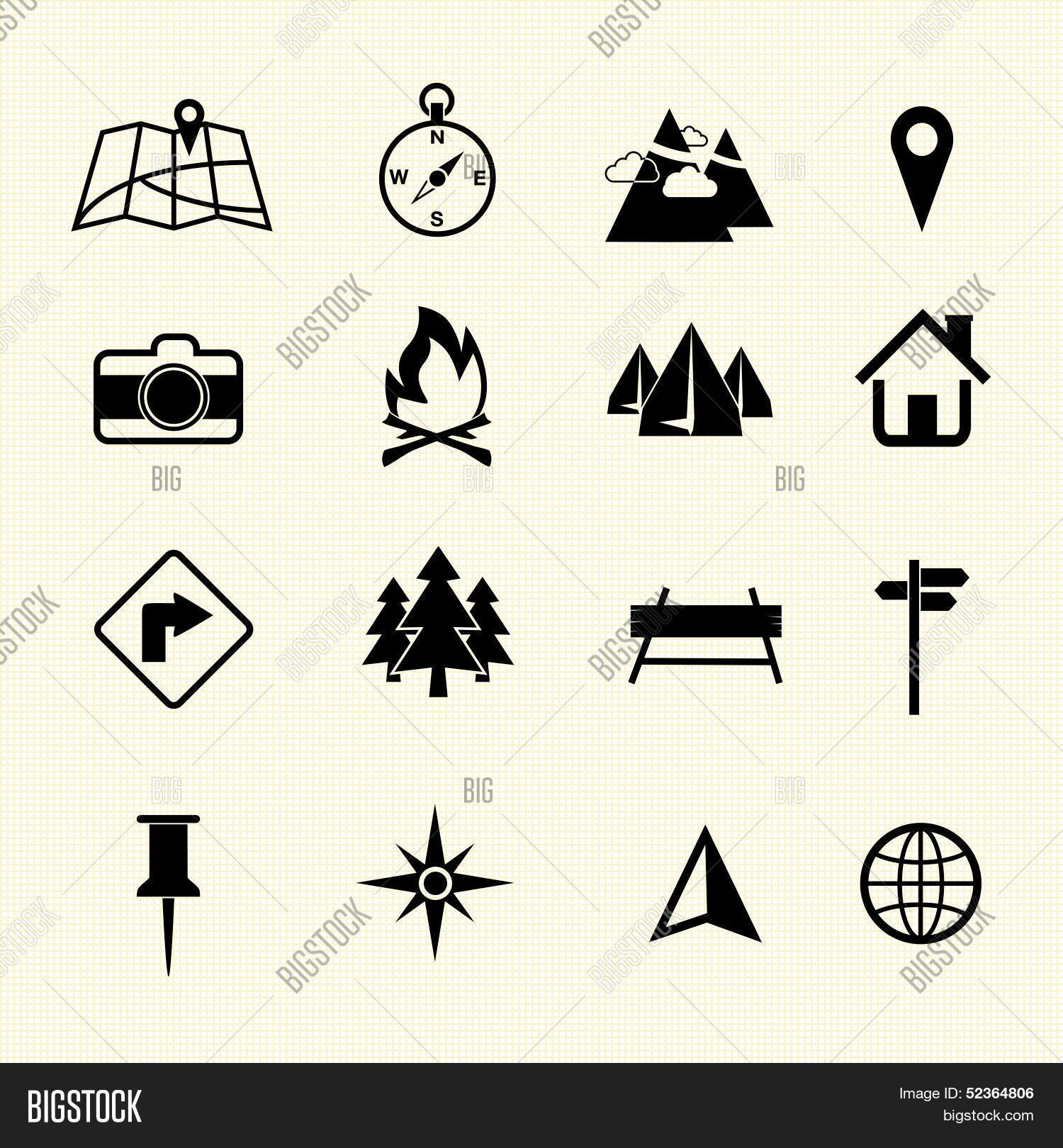 Map Icons Set, Vector Vector & Photo (Free Trial) | Bigstock