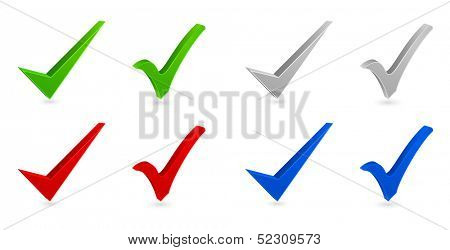 Check Mark 3d Icon Set Image & Photo (Free Trial) | Bigstock