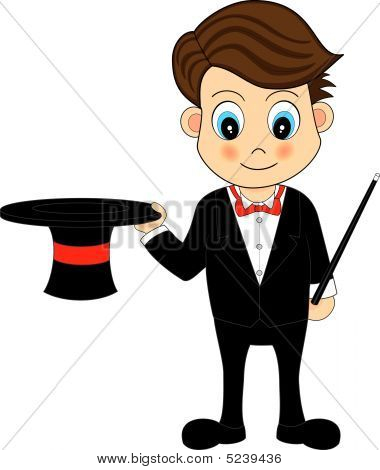 Cute Cartoon Magician Vector & Photo (Free Trial) | Bigstock