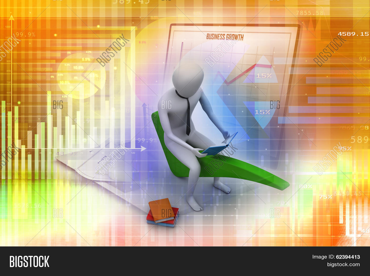 3d Man Reading On Image & Photo (Free Trial) | Bigstock