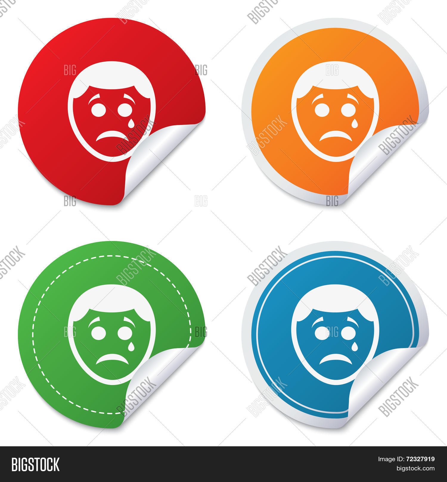 Sad Face Tear Sign Vector & Photo (Free Trial) | Bigstock