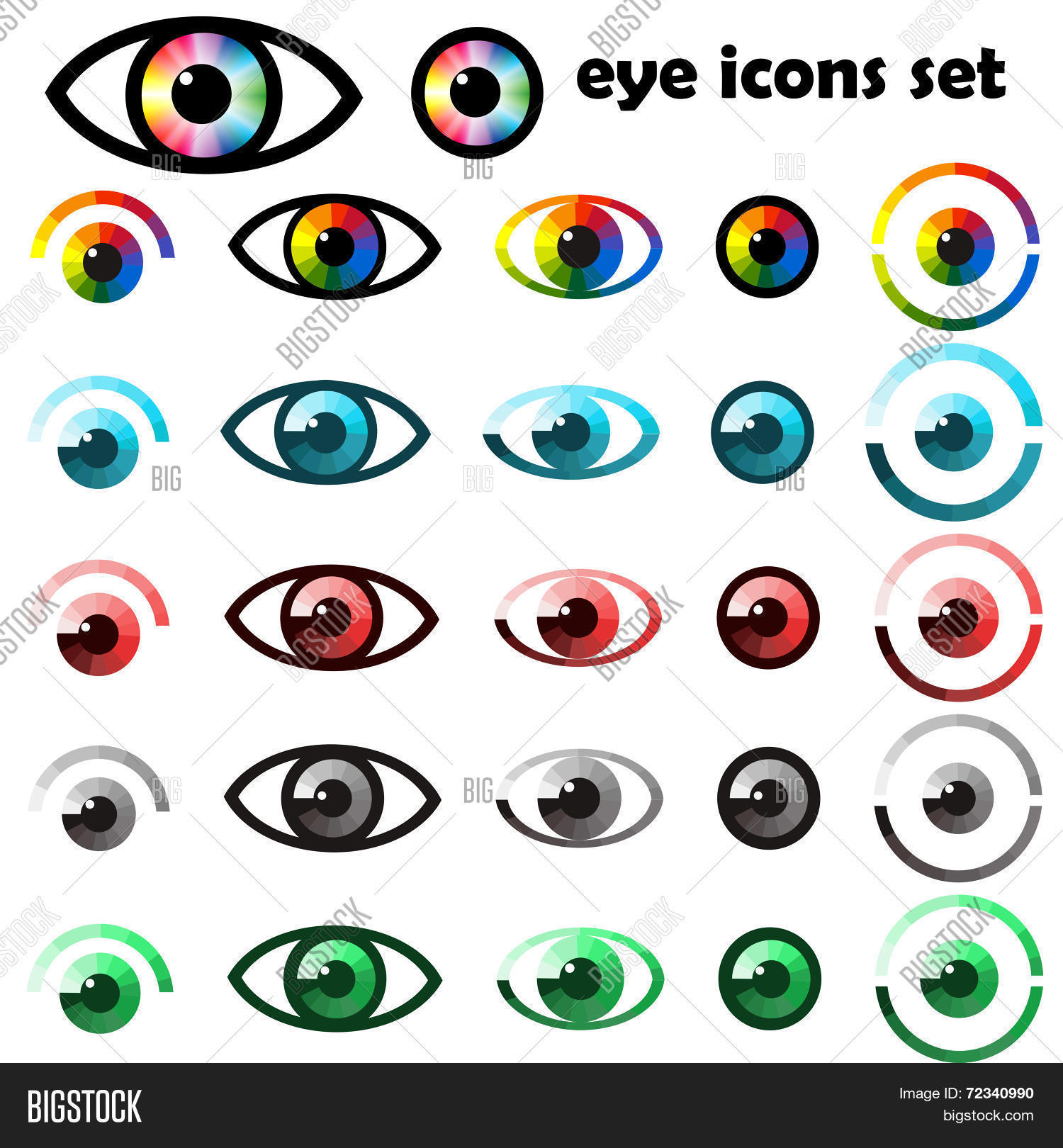 Set Eyes Icons Symbols Image & Photo (Free Trial) | Bigstock