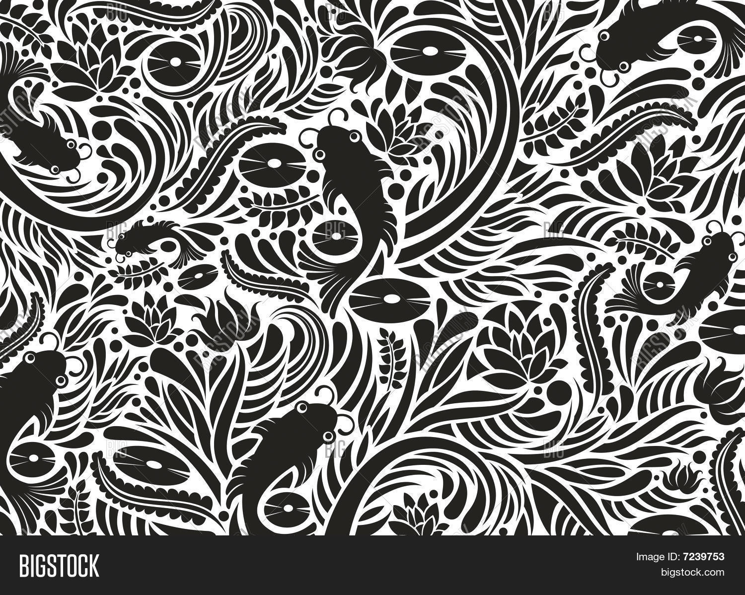 Floral Fish Pattern Vector & Photo (Free Trial) | Bigstock