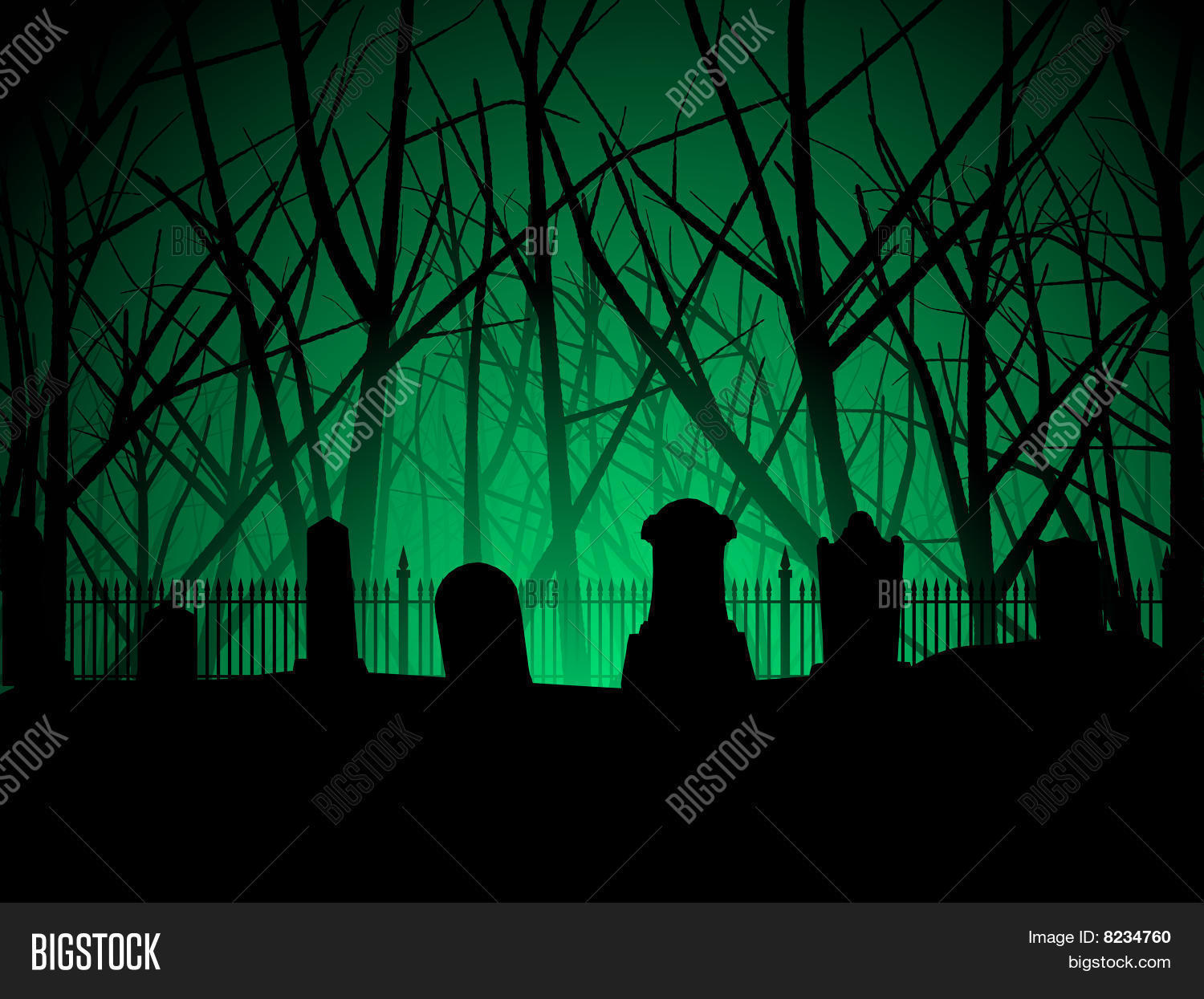 Graveyard Trees Vector & Photo (Free Trial) | Bigstock