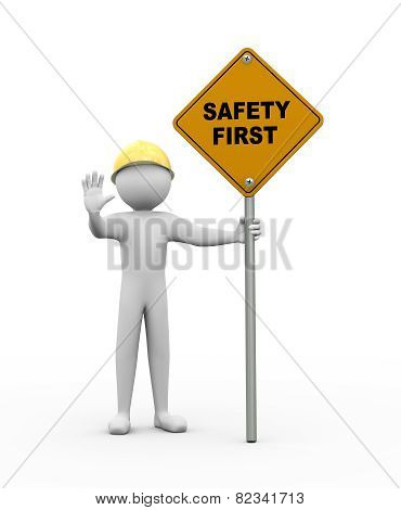 3D Man Safety First Image & Photo (Free Trial) | Bigstock