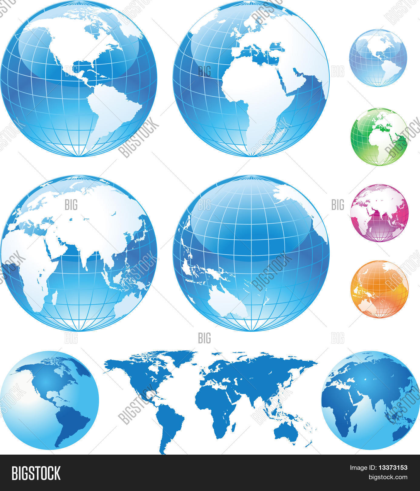 Color Glossy Globes Vector & Photo (Free Trial) | Bigstock