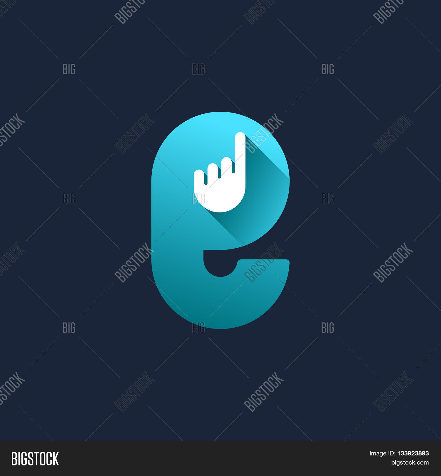Letter E Hand Logo Vector & Photo (Free Trial) | Bigstock