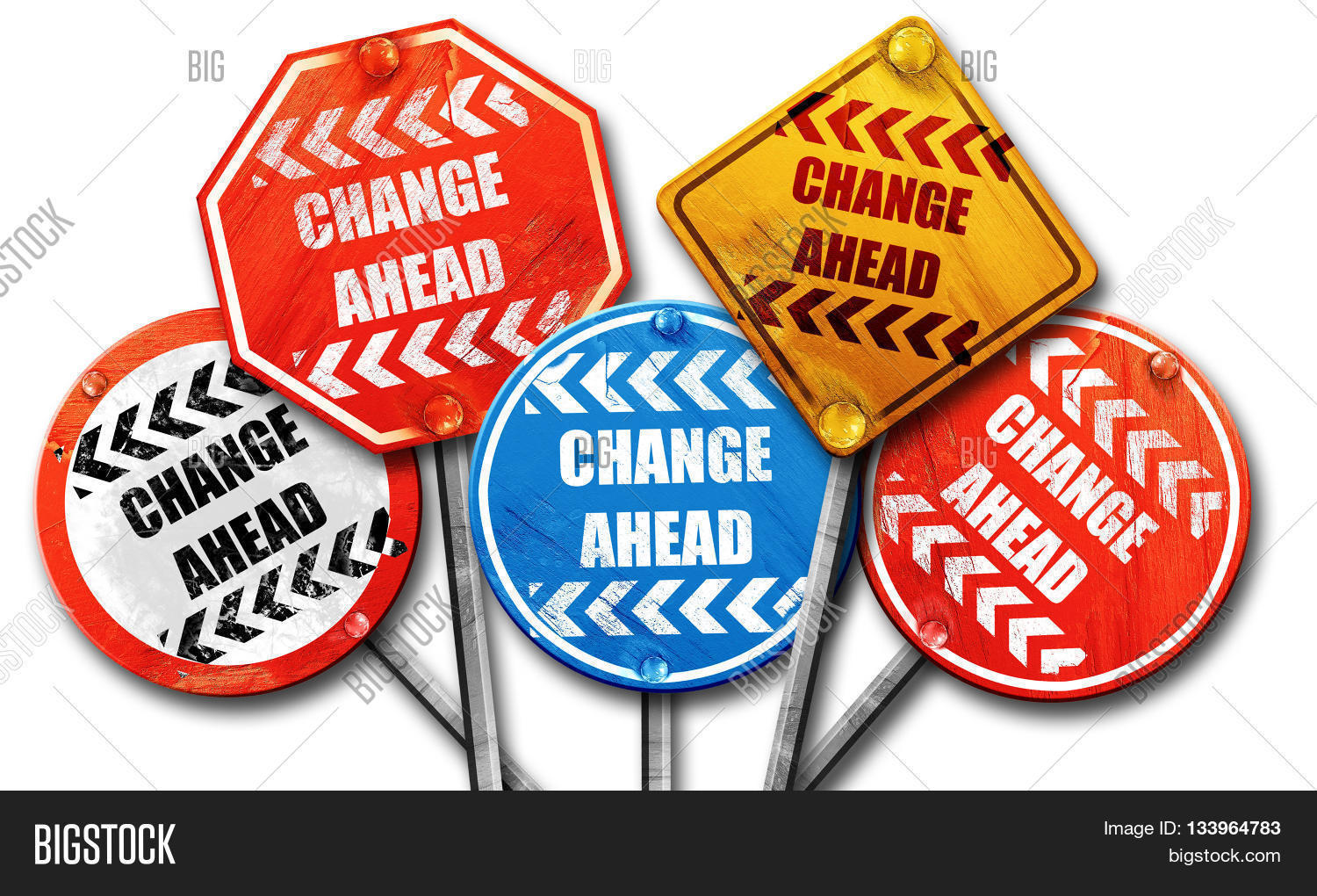 Change Ahead Sign, 3D Image & Photo (Free Trial) | Bigstock