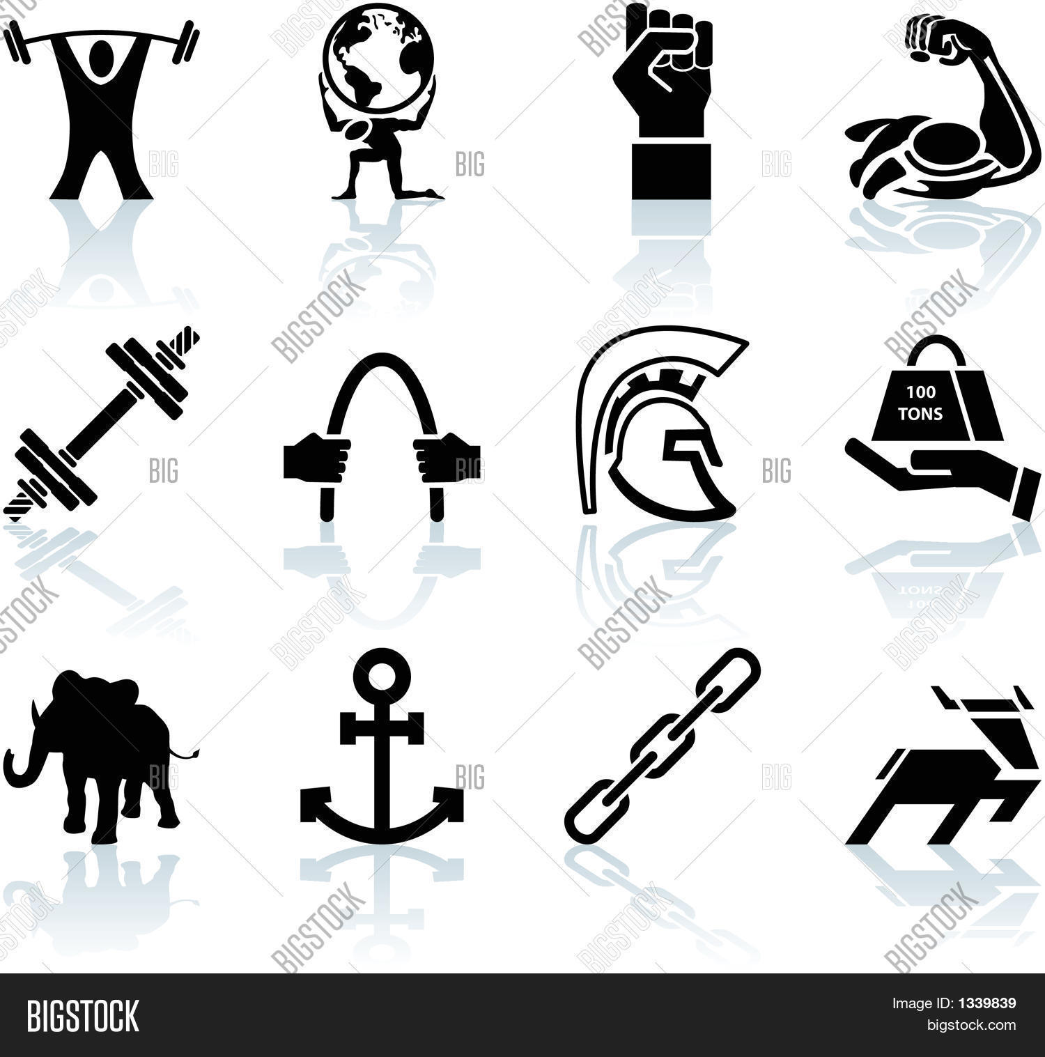 Strength Icon Set Vector & Photo (Free Trial) | Bigstock