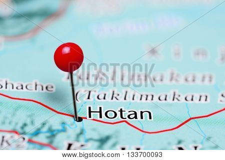 Hotan Pinned On Map Image & Photo (Free Trial) | Bigstock