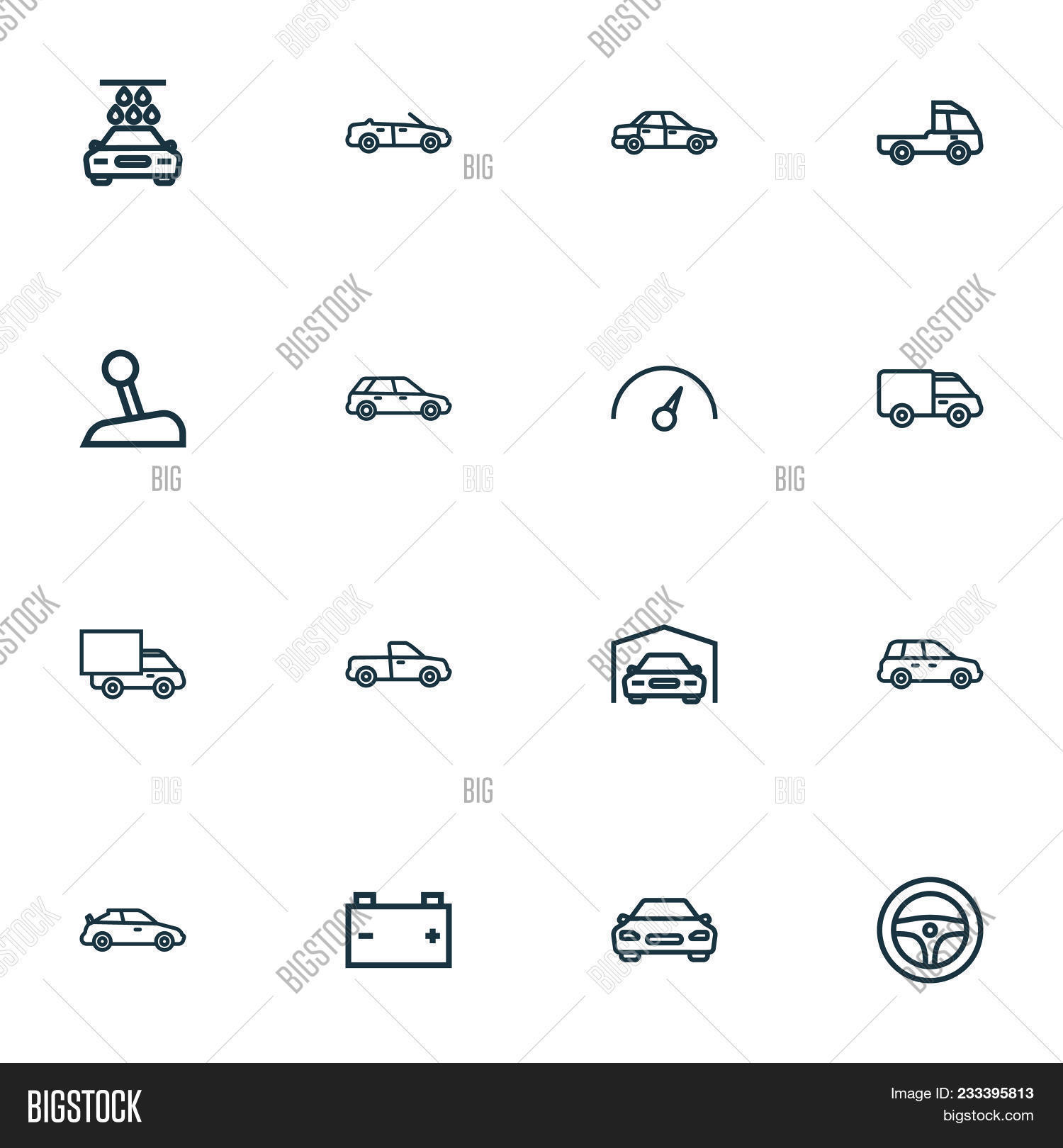 Auto Icons Line Style Image & Photo (Free Trial) | Bigstock