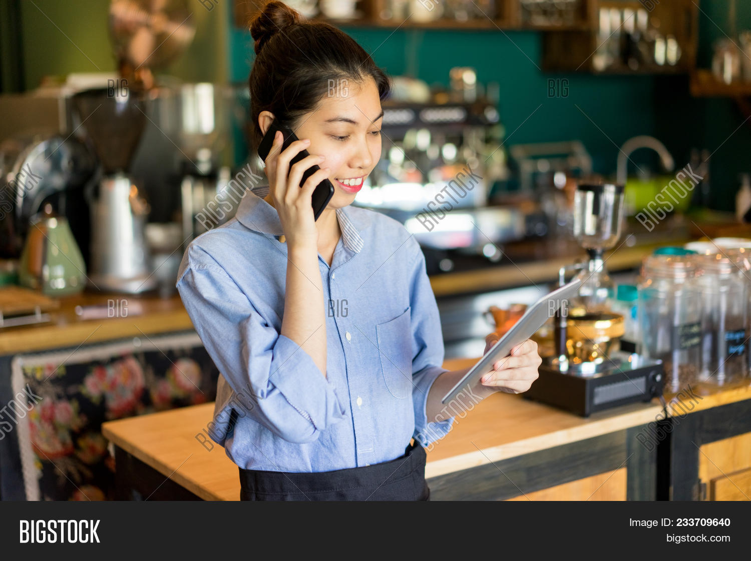 Smiling Multi-tasking Image & Photo (Free Trial) | Bigstock