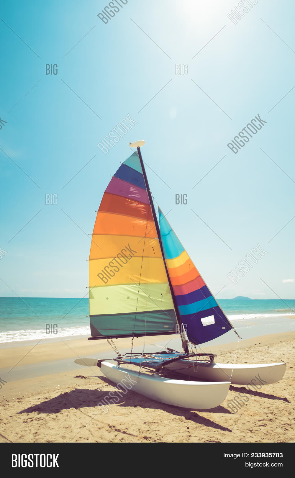 Colorful Sailboat On Image & Photo (Free Trial) | Bigstock