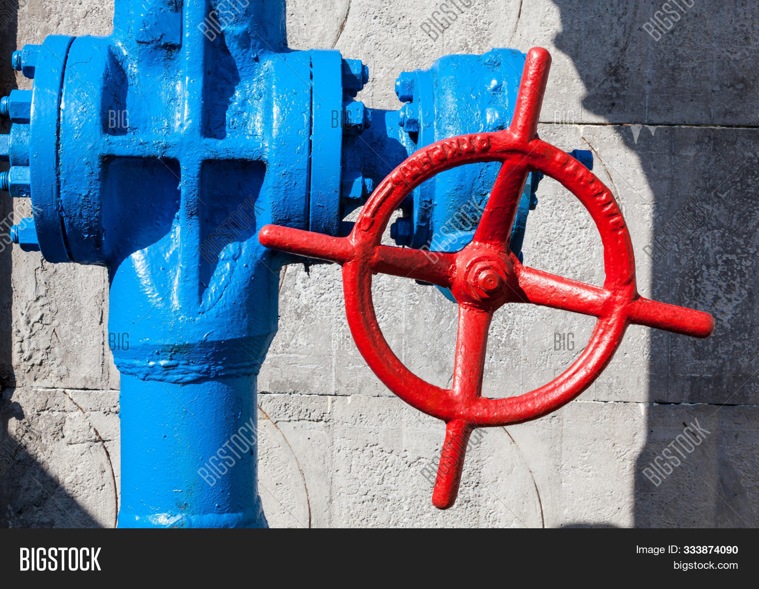 Red Valve On Blue Pipe Image & Photo (Free Trial) | Bigstock