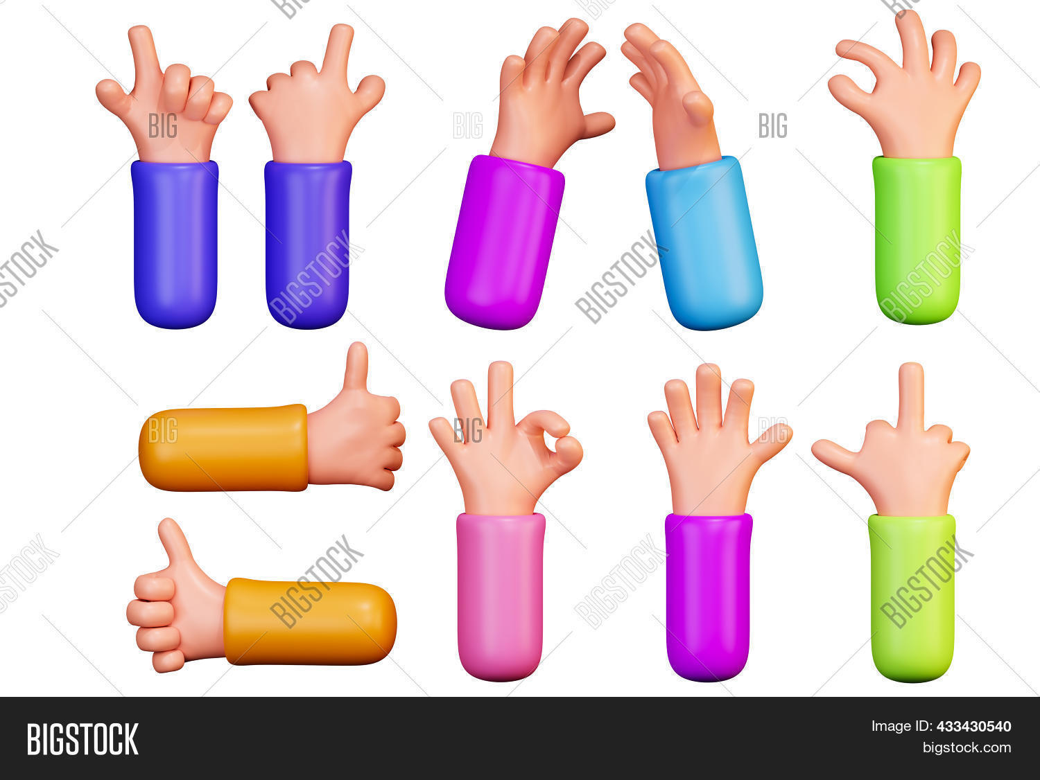 Set Cartoon Hands Image & Photo (Free Trial) | Bigstock