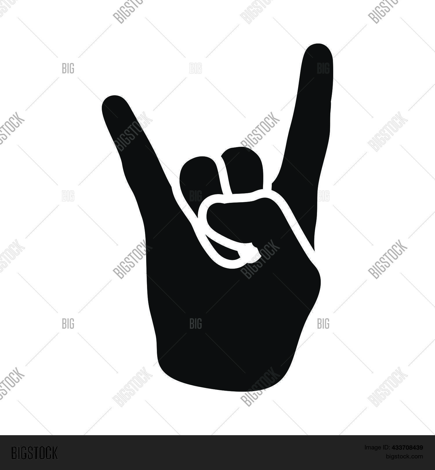 Rock Hand Icon. Black Vector & Photo (Free Trial) | Bigstock
