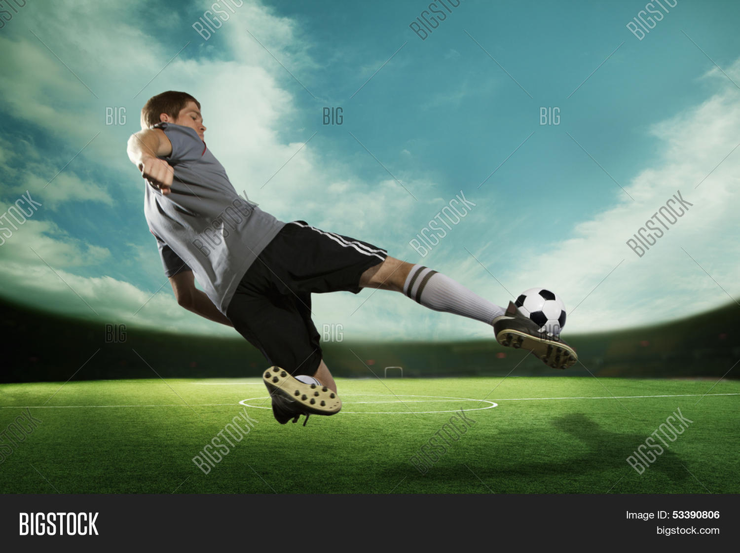Soccer Player Kicking Image & Photo (Free Trial) | Bigstock