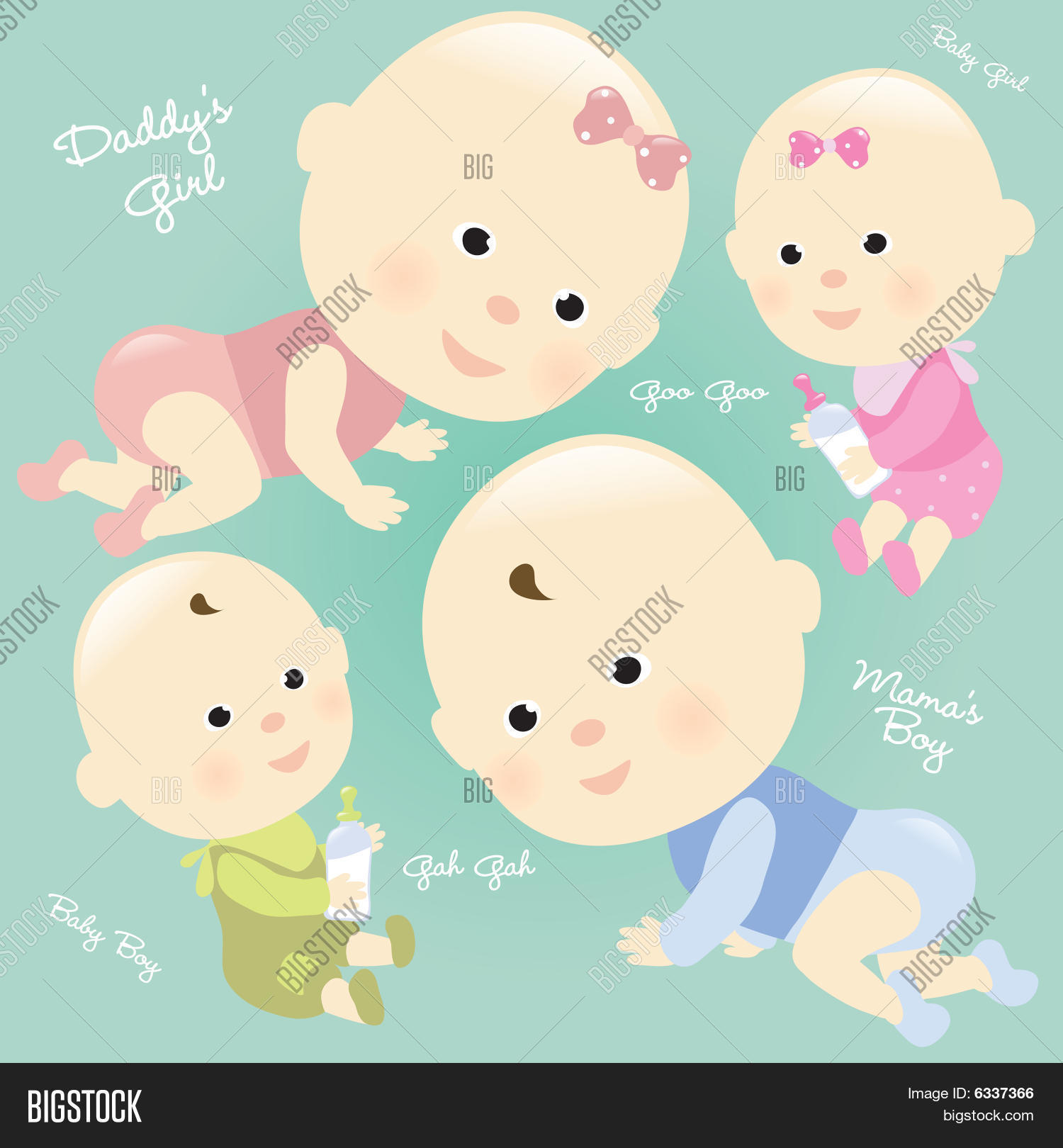 Babies Set 2 Isolated Vector & Photo (Free Trial) | Bigstock