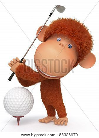 Monkey Plays Golf Image & Photo (Free Trial) | Bigstock