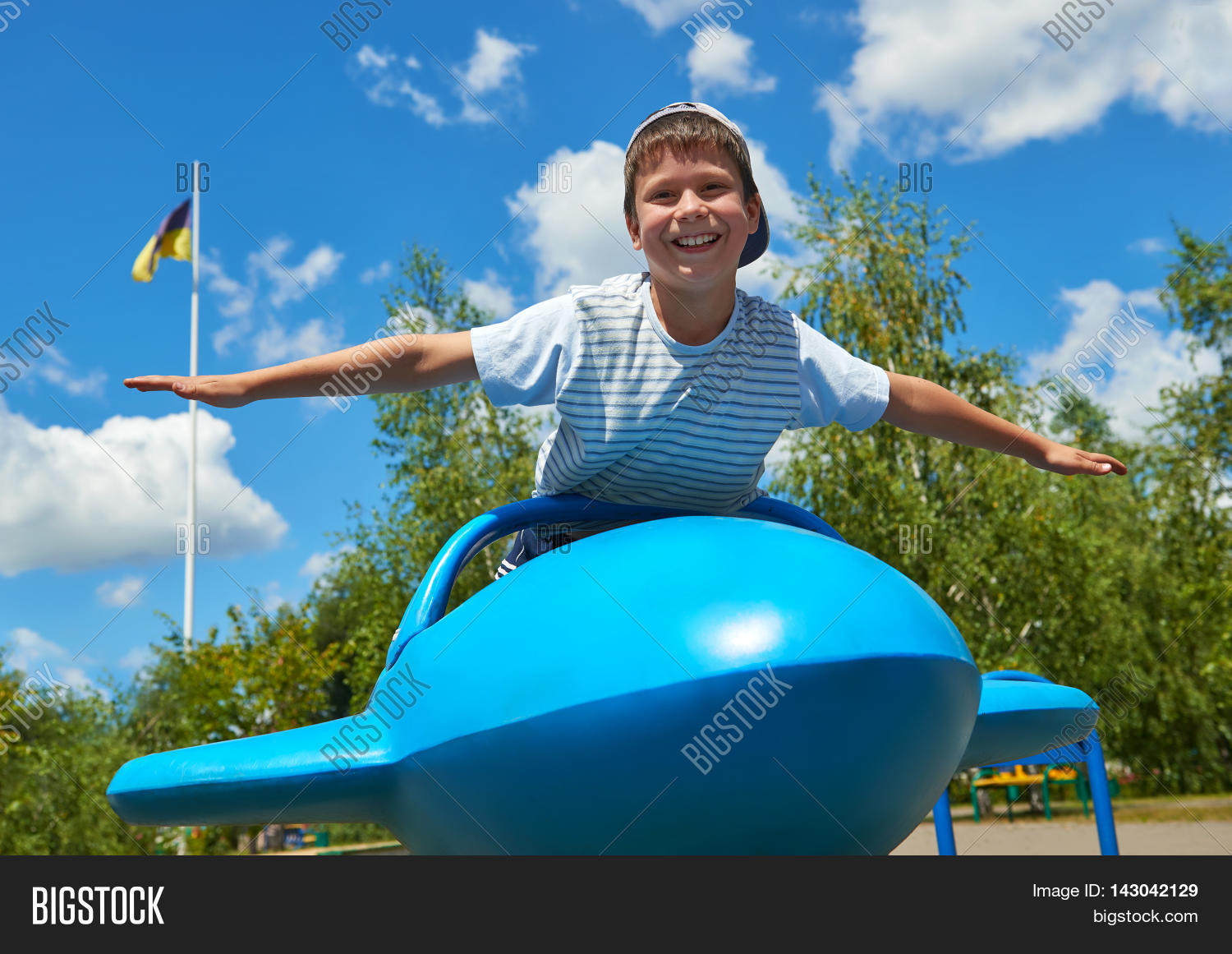 Child Fly On Blue Image & Photo (Free Trial) | Bigstock